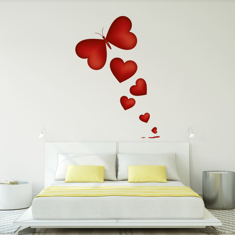 Sticker Papillon Fleur Romantique | Stickers | Stickerdeco.fr