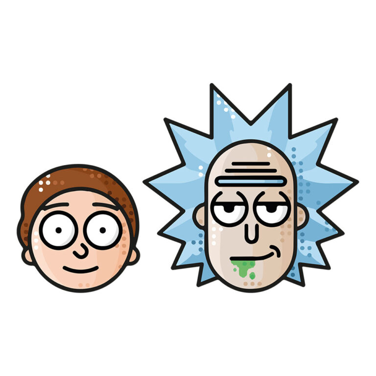 Sticker Rick and Morty Icones - Stickers Cartoons - Stickerdeco.fr