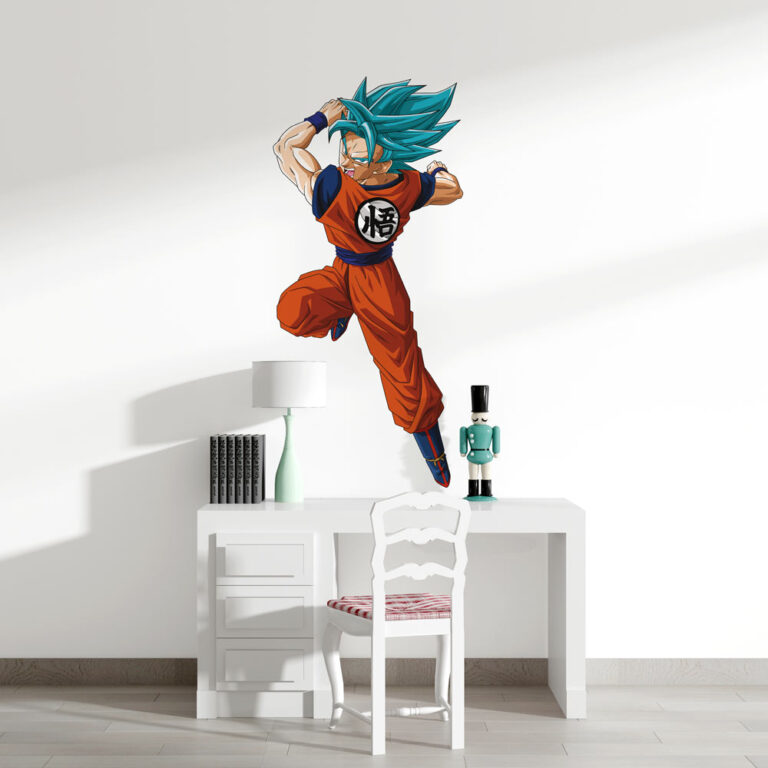 Sticker Mural Goku SSJ Blue | Adhésif Dragon Ball | Stickerdeco.fr