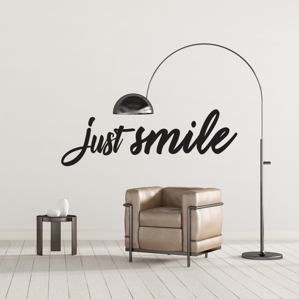 Sticker Just Smile - Autocollants Adhésifs Citation | Stickerdeco.fr