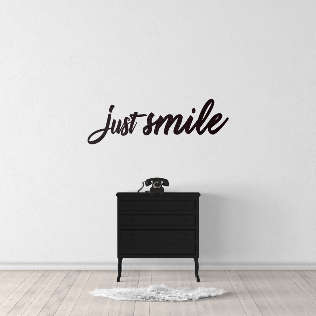 Sticker Just Smile - Autocollants Adhésifs Citation | Stickerdeco.fr