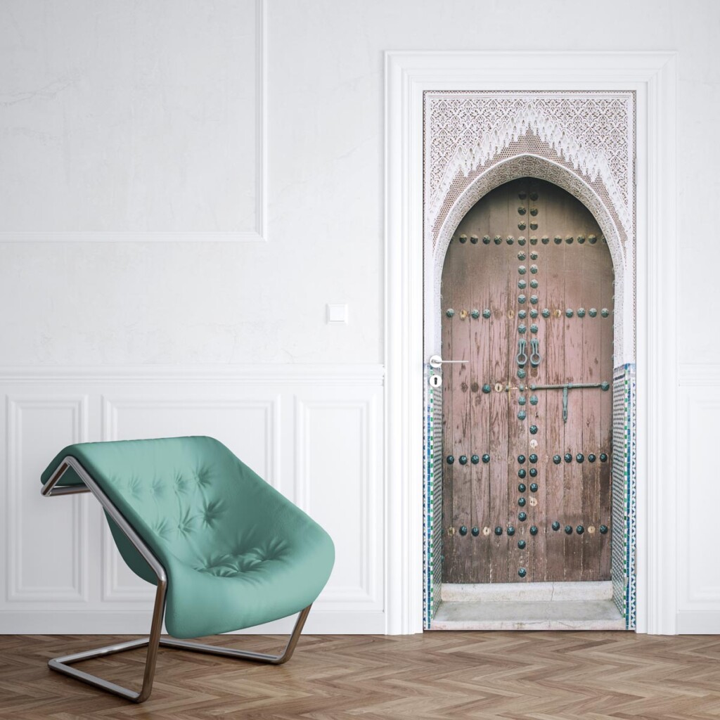 Sticker Porte Orientale Bois | Stickers Portes | StickerDeco.fr