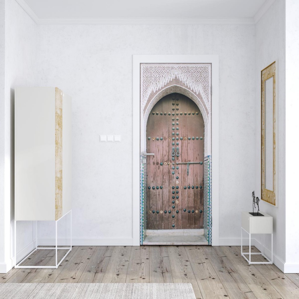 Sticker Porte Orientale Bois | Stickers Portes | StickerDeco.fr