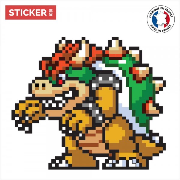 Sticker pixel Art Bowser | Stickers Mario | Stickerdeco.fr