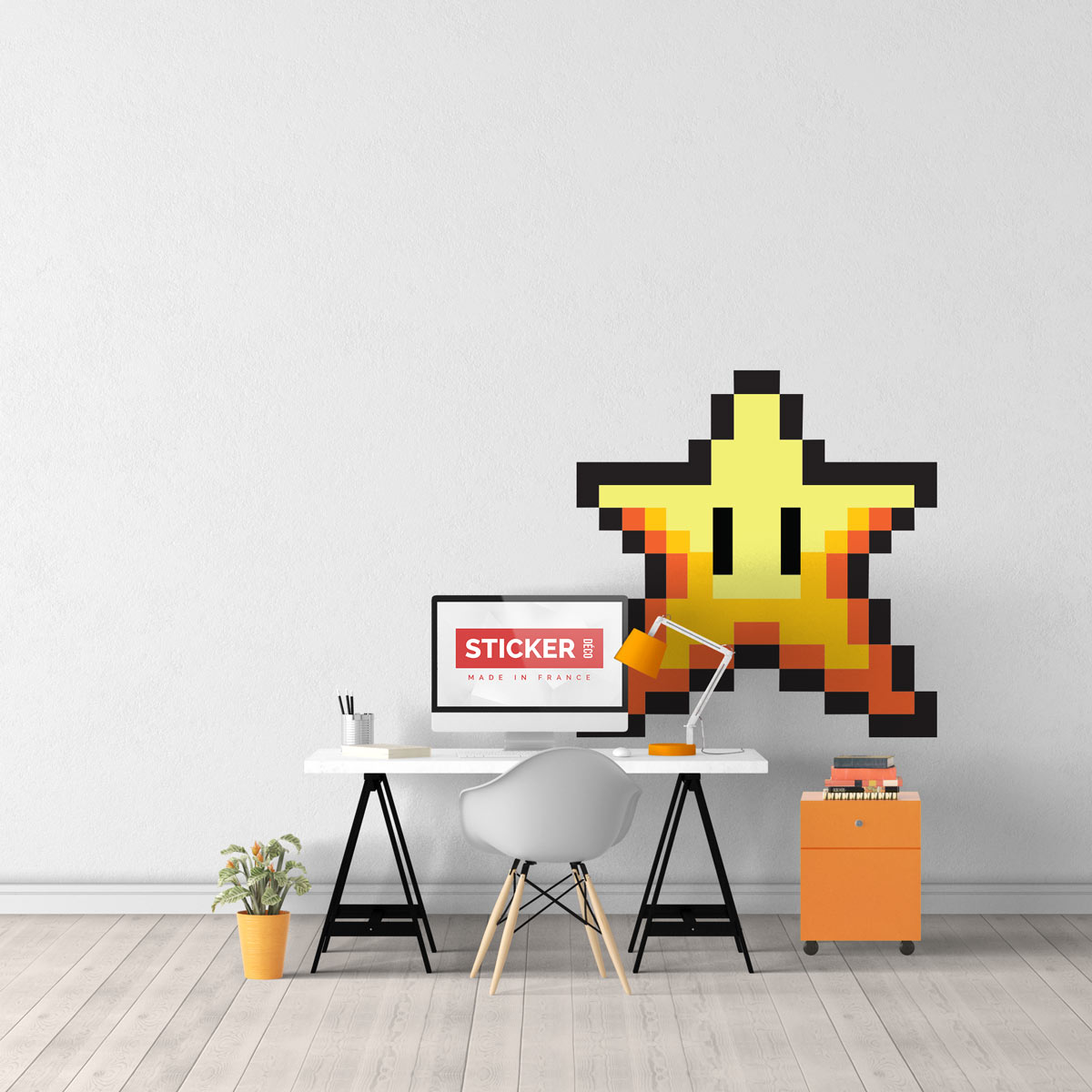Sticker Etoile Mario - Stickers Mario - Autocollants | Stickerdeco.fr