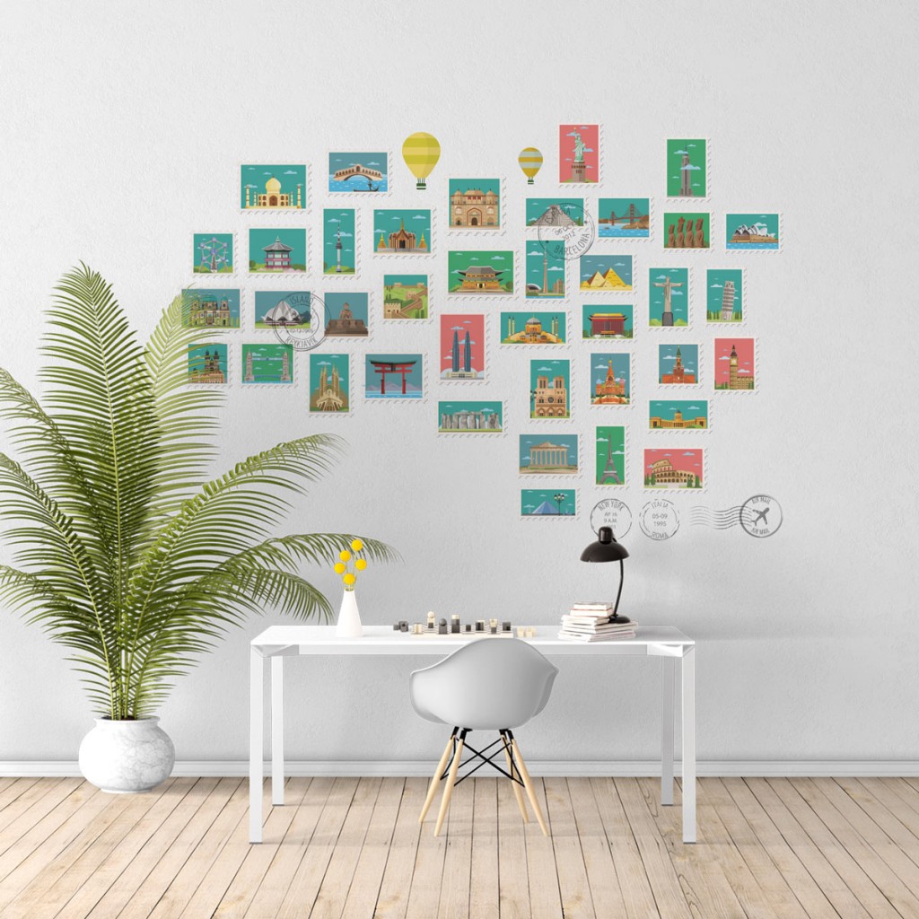 Sticker Monuments Timbres - Stickers Monuments | Stickerdeco.fr