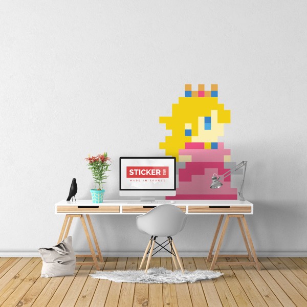 Sticker pixel Art Bowser | Stickers Mario | Stickerdeco.fr