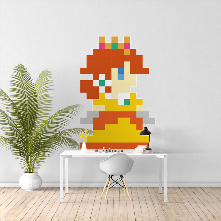 Sticker Pixel Art Daisy - Stickers Mario | Stickerdeco.fr
