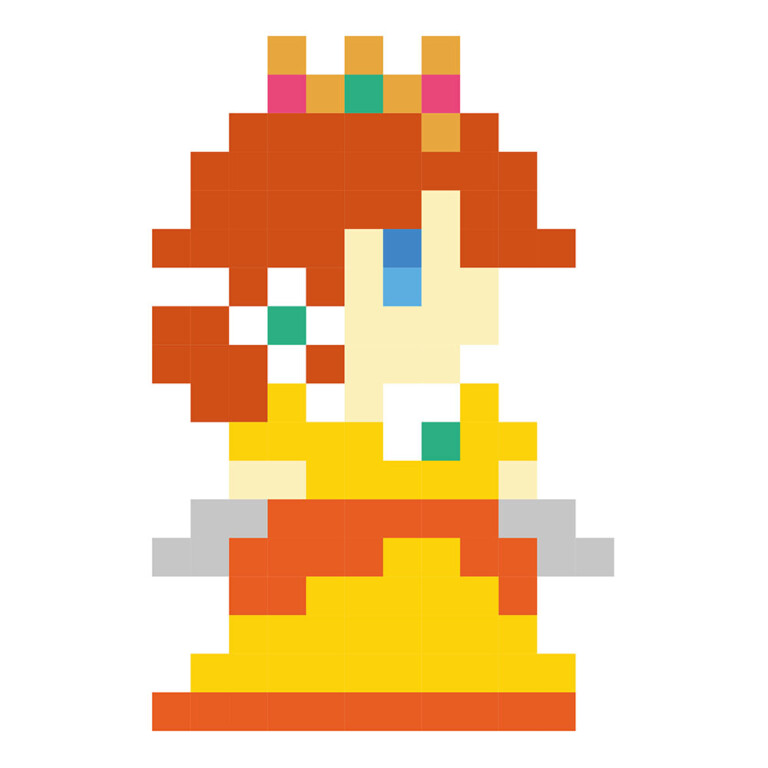 Sticker Pixel Art Daisy - Stickers Mario | Stickerdeco.fr