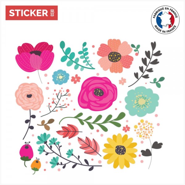 Sticker Fleurs Blanches - Stickers Fleurs - Stickerdeco.fr