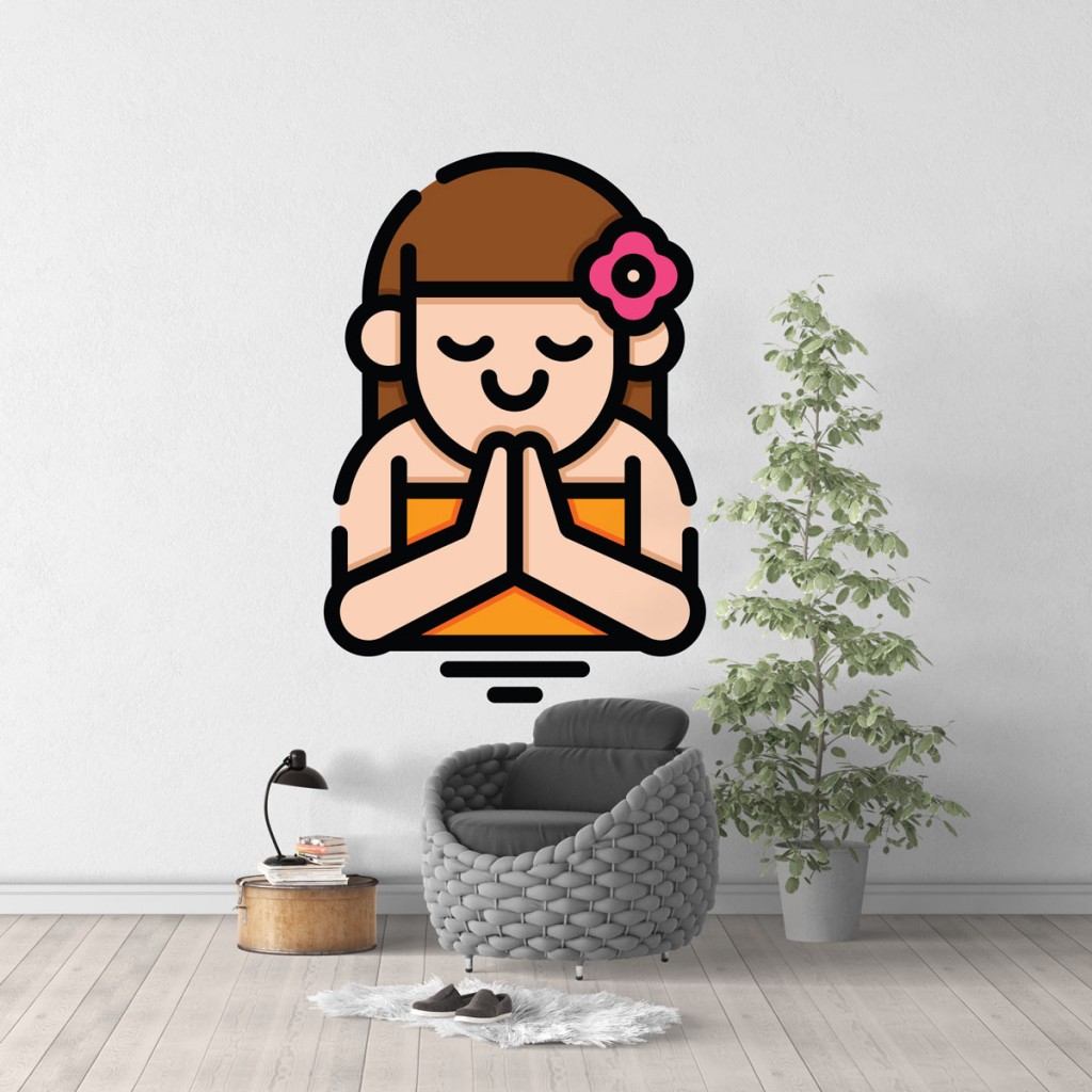 Sticker Femme Zen - Stickers Zen - Autocollants | Stickerdeco.fr