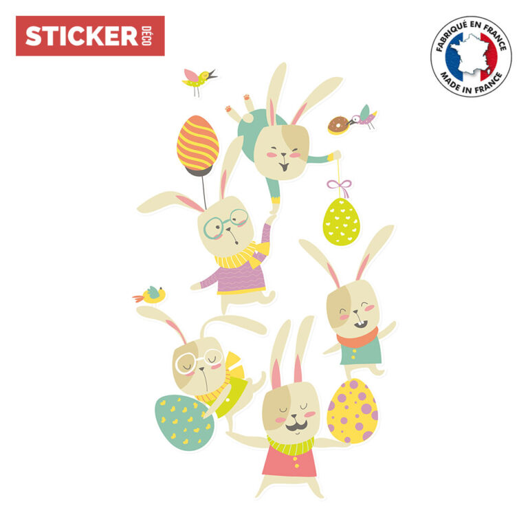 Sticker Lapin De Paques | Stickers Lapin | Stickerdeco.fr