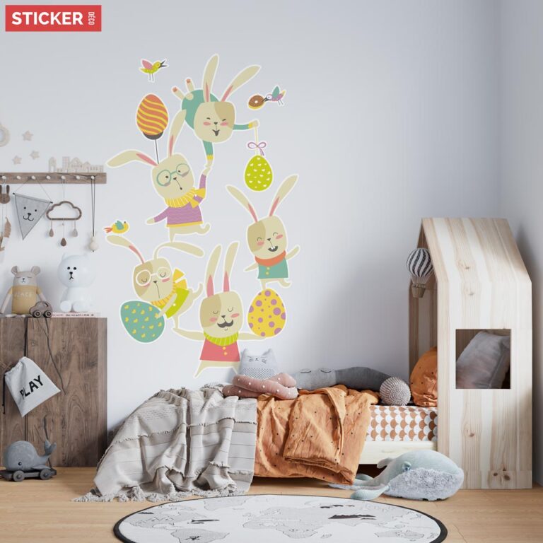 Sticker Lapin De Paques | Stickers Lapin | Stickerdeco.fr