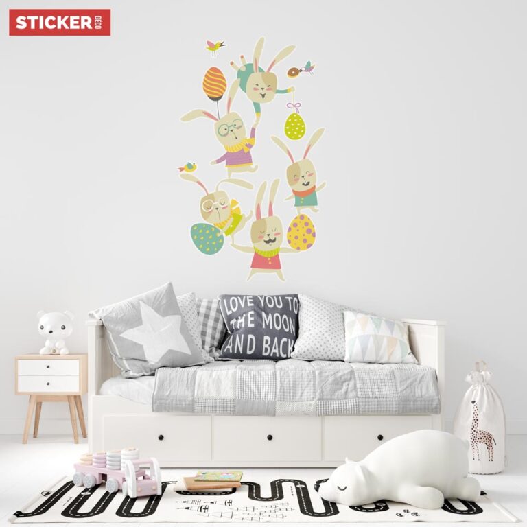 Sticker Lapin De Paques | Stickers Lapin | Stickerdeco.fr