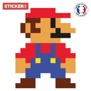 Sticker Pixel Art Yoshi - Stickers Mario | Stickerdeco.fr