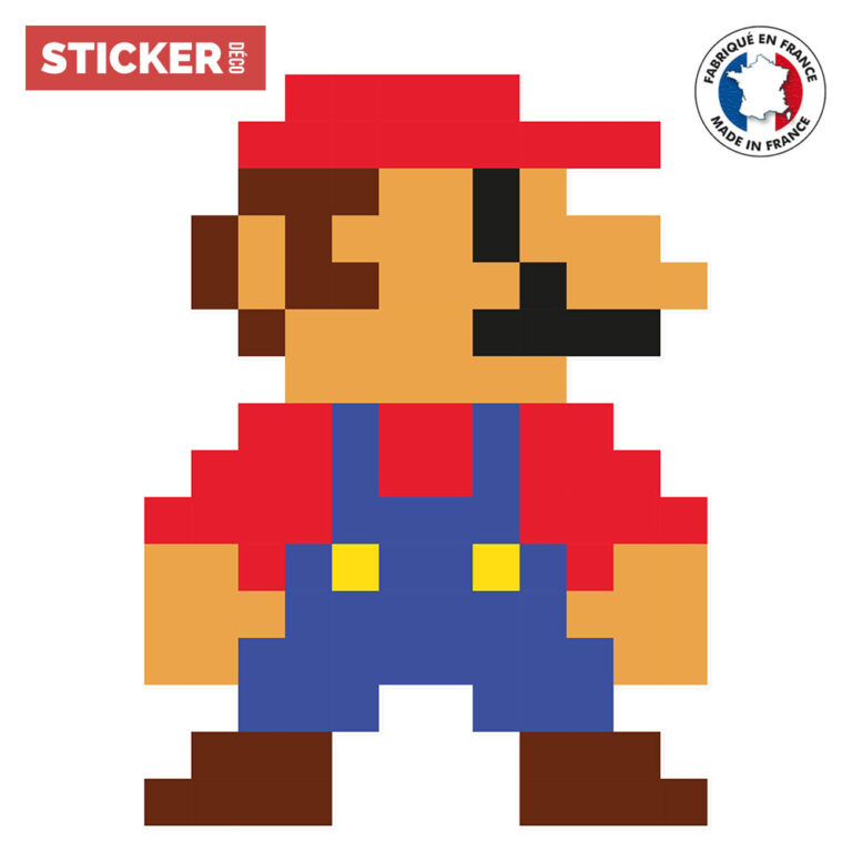 Sticker Pixel Art Yoshi - Stickers Mario | Stickerdeco.fr