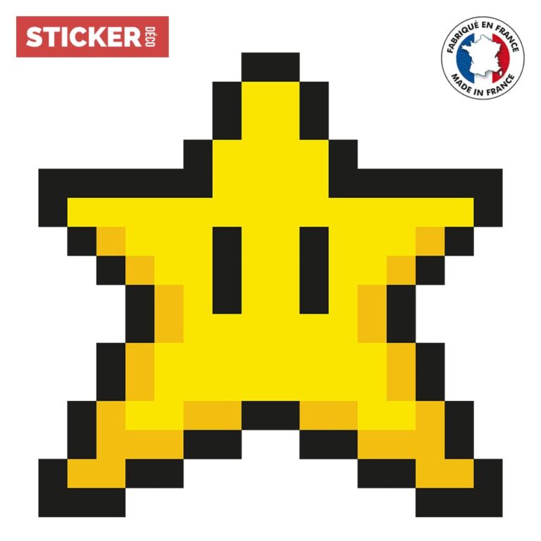Sticker Mario Pixel Art | Autocollants Mario Bros | Stickerdeco.fr