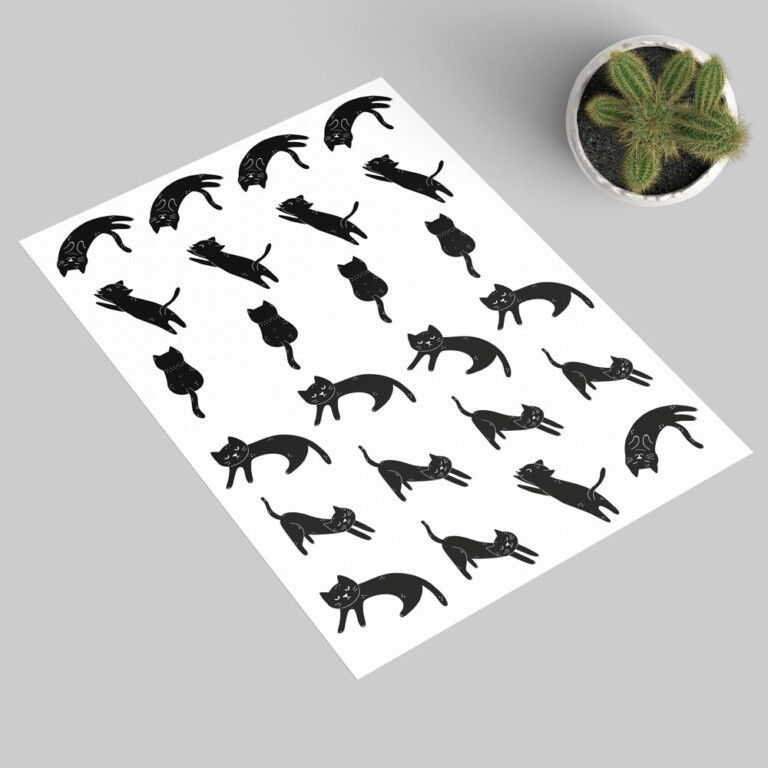 Sticker Adorable Chat Noir - Stickers Animaux | Stickerdeco.fr