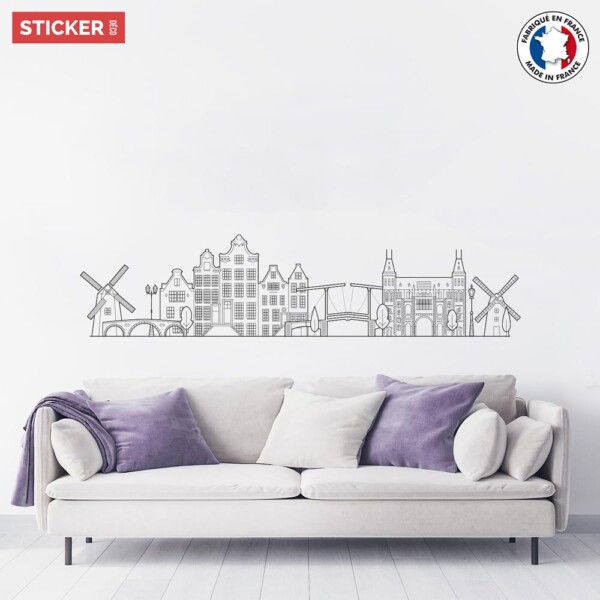 Sticker Amsterdam Coloré - Stickers Amsterdam | Stickerdeco.fr