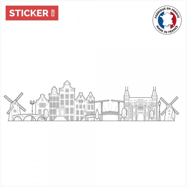 Sticker Amsterdam Coloré - Stickers Amsterdam | Stickerdeco.fr