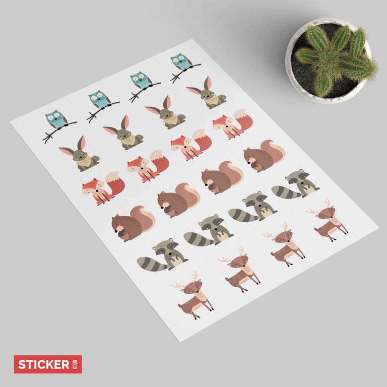 Sticker Animaux Mignons 2 | Stickers Animaux | Stickerdeco.fr