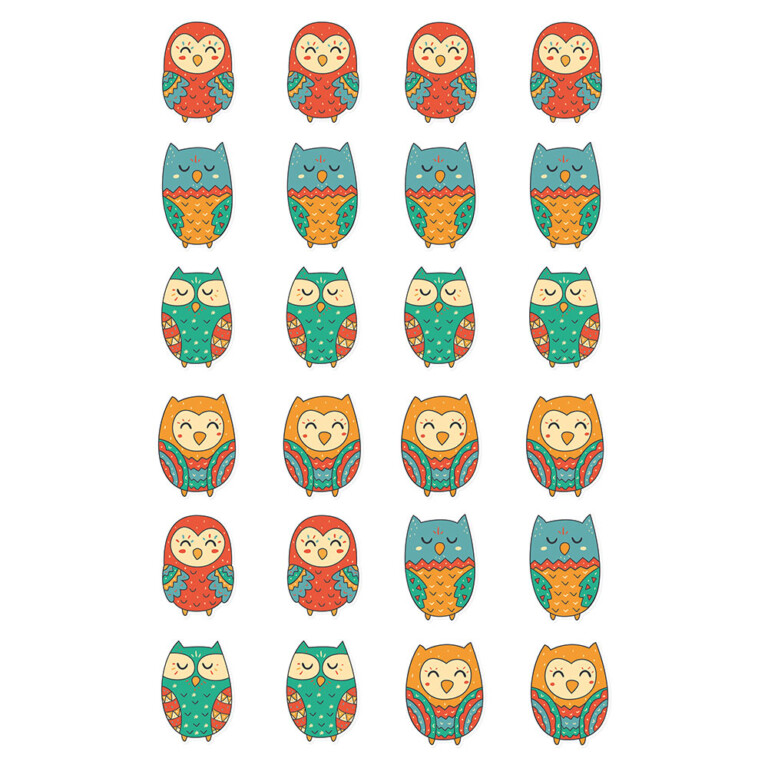 Sticker Hiboux Colorés | Autocollants Animaux | Stickerdeco.fr