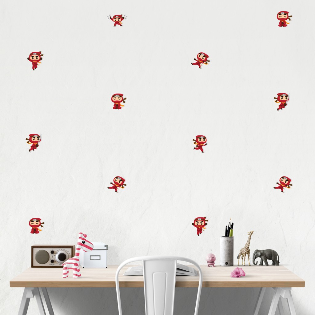 Sticker Ninja Rouge | Stickers Ninja | Autocollants | Stickerdeco.fr