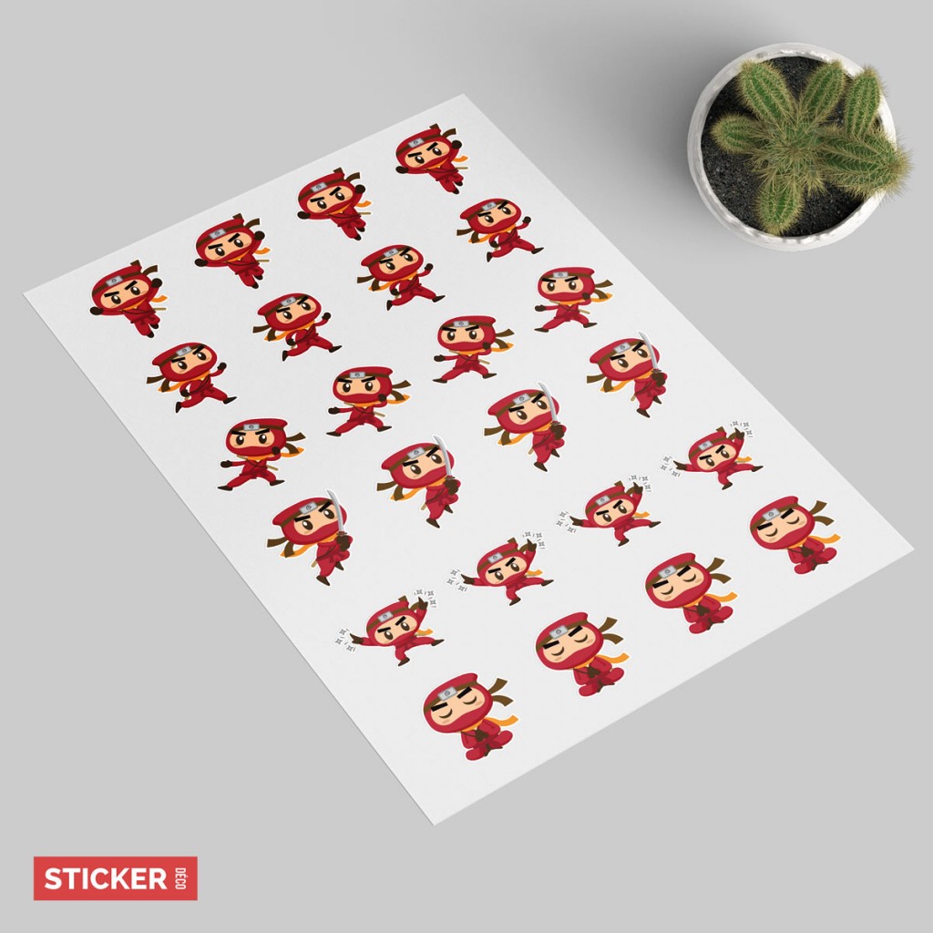 Sticker Ninja Rouge | Stickers Ninja | Autocollants | Stickerdeco.fr
