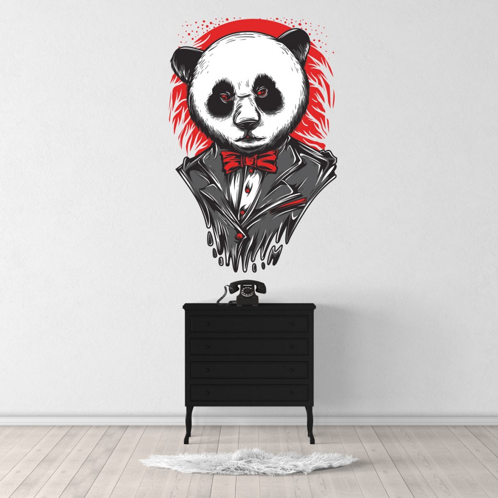 Sticker Panda Scarface | Stickers Animaux | Stickerdeco.fr