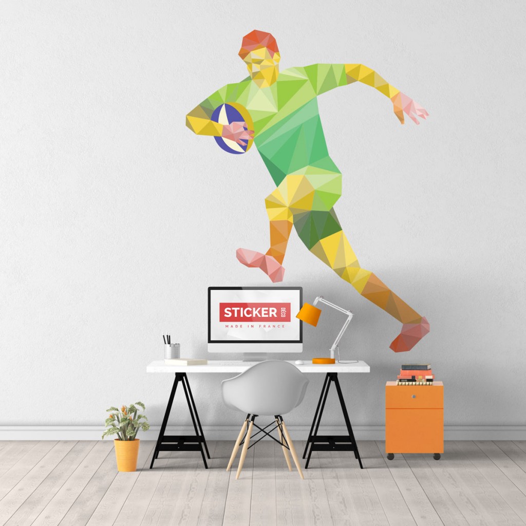 Sticker Rugby Minimalisme | Stickers Sports | Stickerdeco.fr