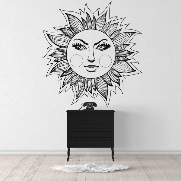 Sticker Soleil Sourire - Stickers Soleil - Autocollants | Stickerdeco.fr