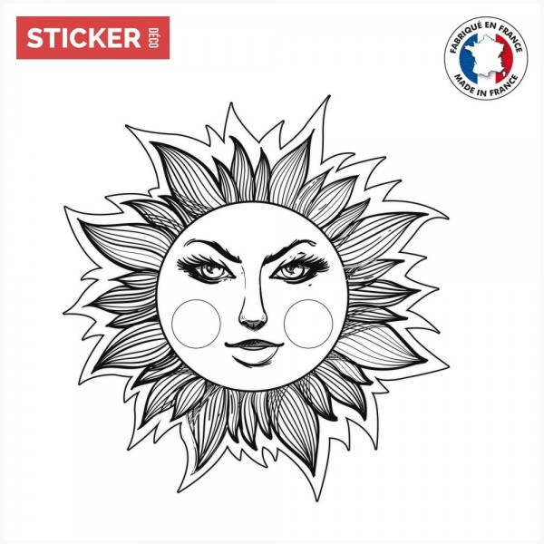 Sticker Soleil Sourire - Stickers Soleil - Autocollants | Stickerdeco.fr