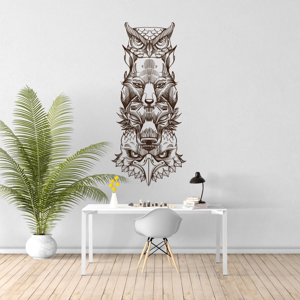 Sticker Totem Animal - Stickers Tribus | Stickerdeco.fr