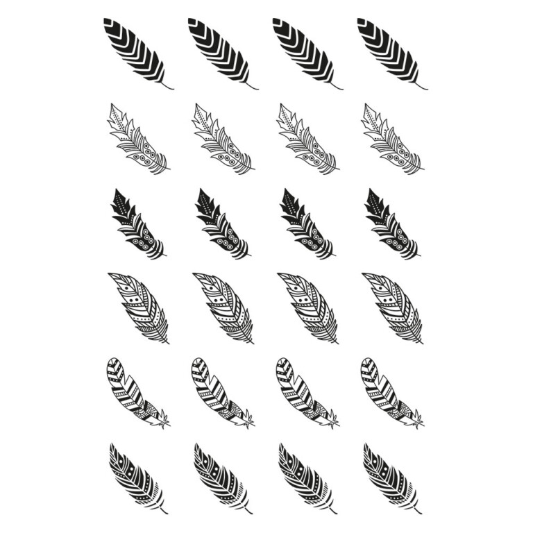 Stickers Plumes Monochromes | Autocollants | Stickerdeco.fr