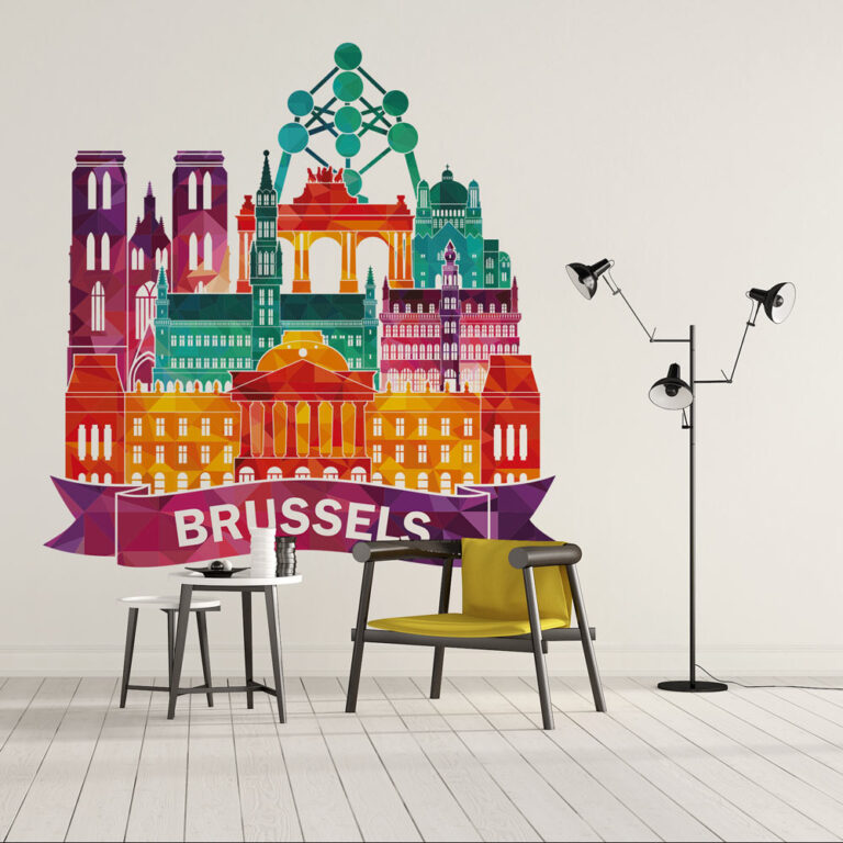 Sticker Bruxelles Coloré - Stickers Bruxelles | Stickerdeco.fr