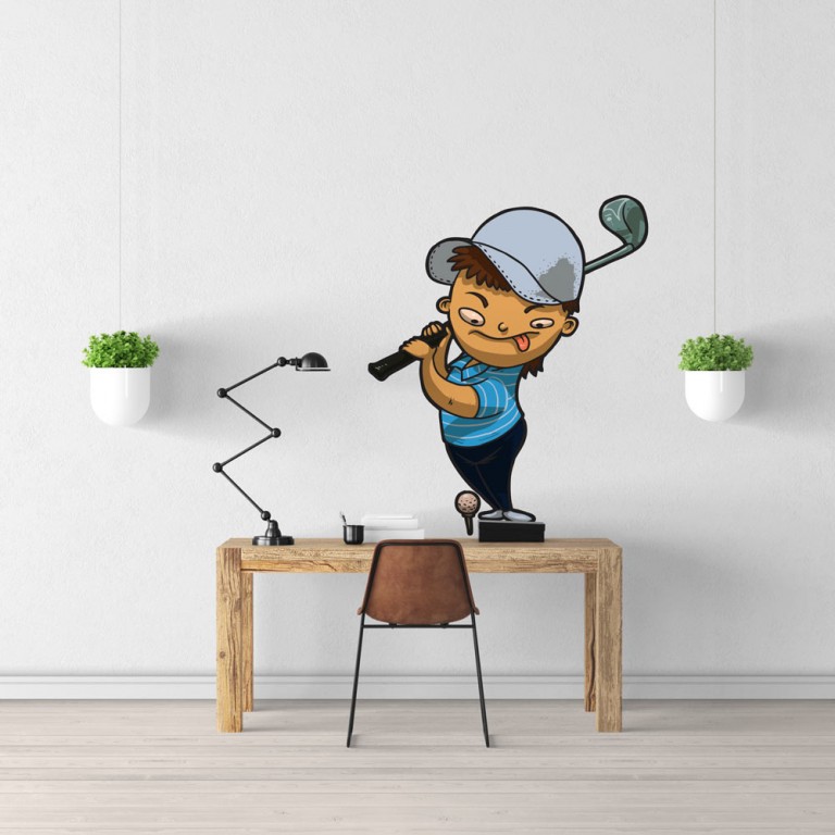 Sticker Garçon Golf - Stickers Sport - Autocollants | Stickerdeco.fr