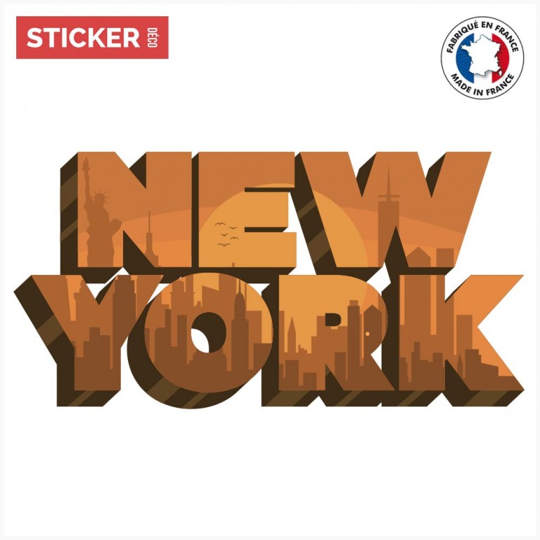 Sticker New York Coloré - Stickers New York | Stickerdeco.fr