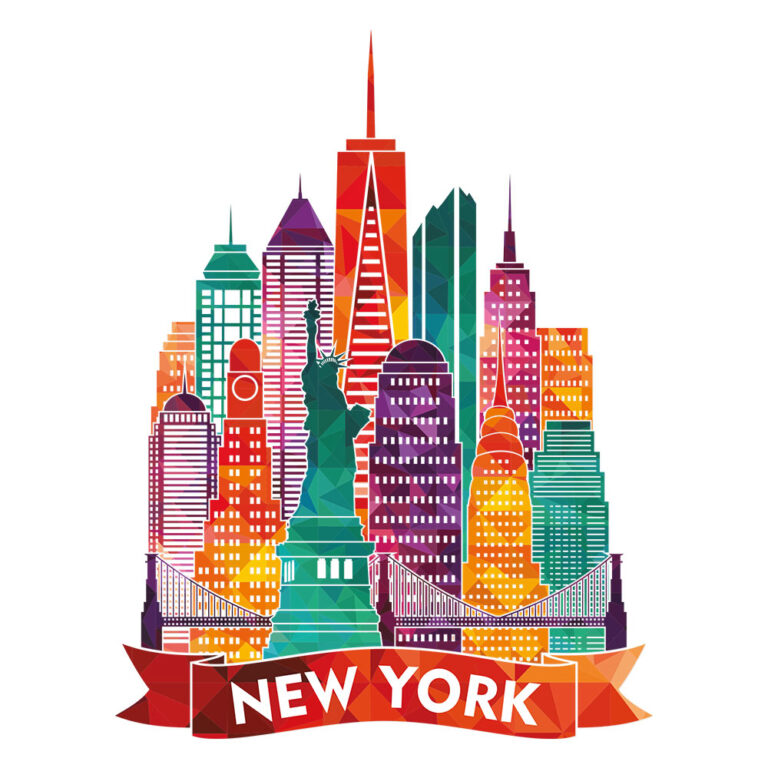 Sticker New York Coloré - Stickers New York | Stickerdeco.fr