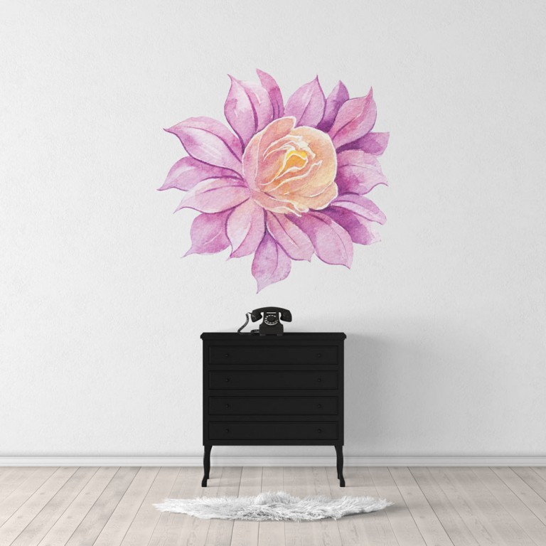 Sticker Fleur Magenta - Stickers Fleurs | Stickerdeco.fr