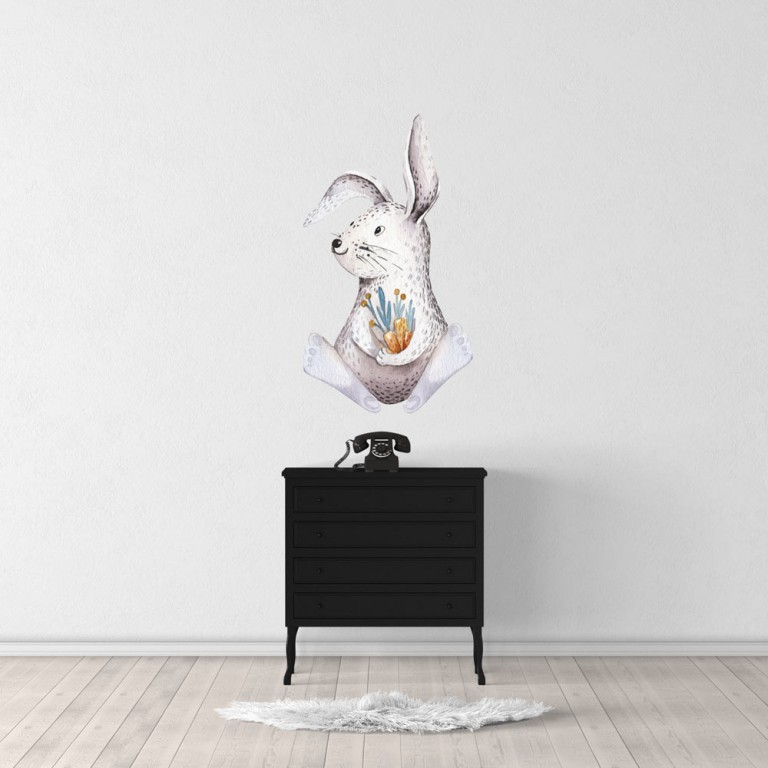 Sticker Lapin Blanc - Stickers Animaux - Autocollant | Stickerdeco.fr