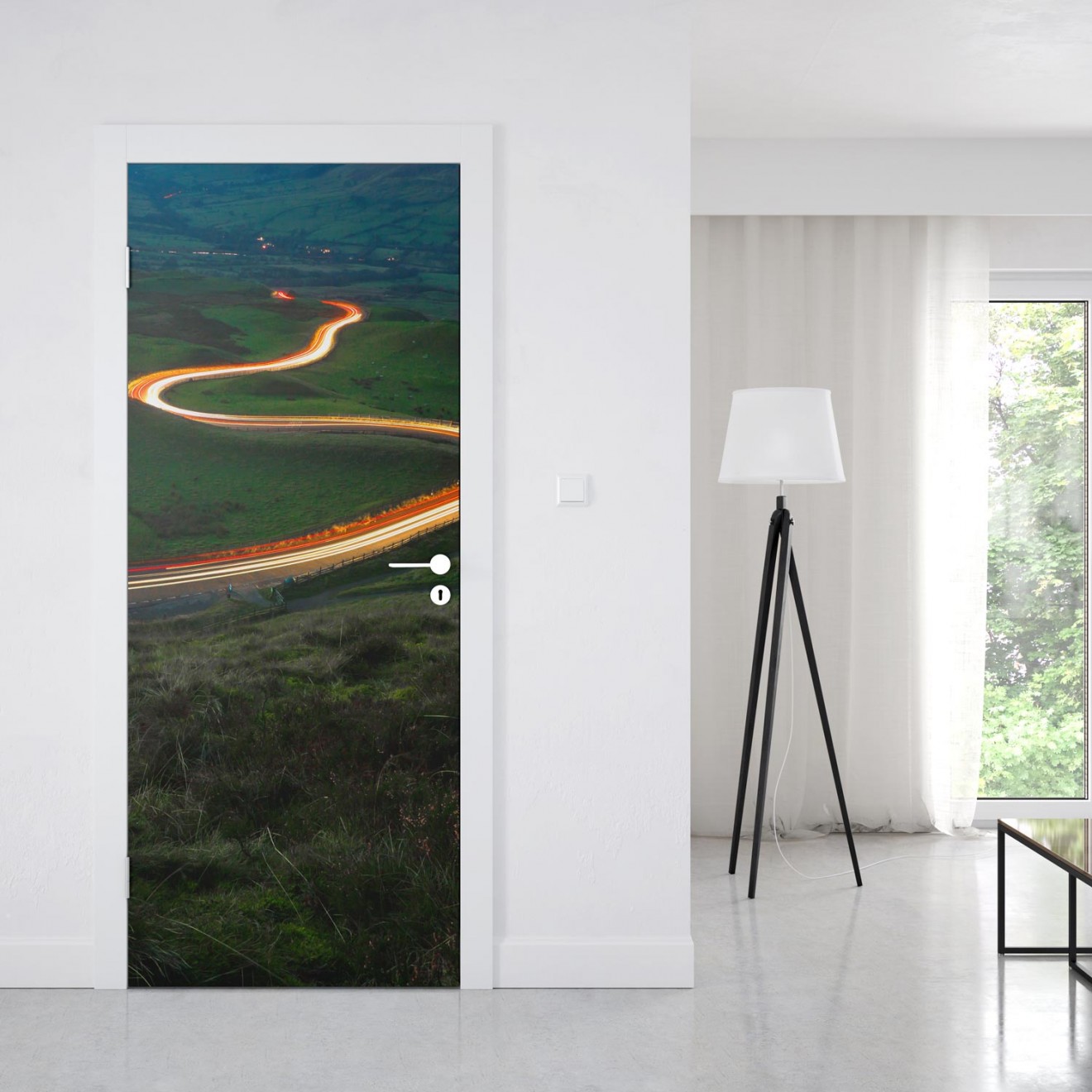 Sticker Porte Route de Montagne | Stickers Portes | StickerDeco.fr