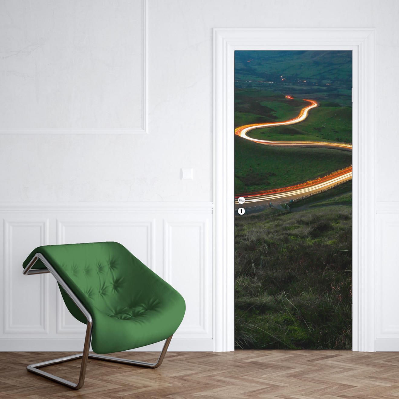 Sticker Porte Route de Montagne | Stickers Portes | StickerDeco.fr