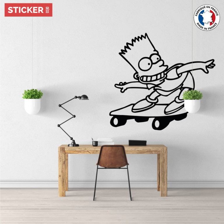 Sticker Bart Simpson Skate - Dessins Animées - Stickerdeco.fr
