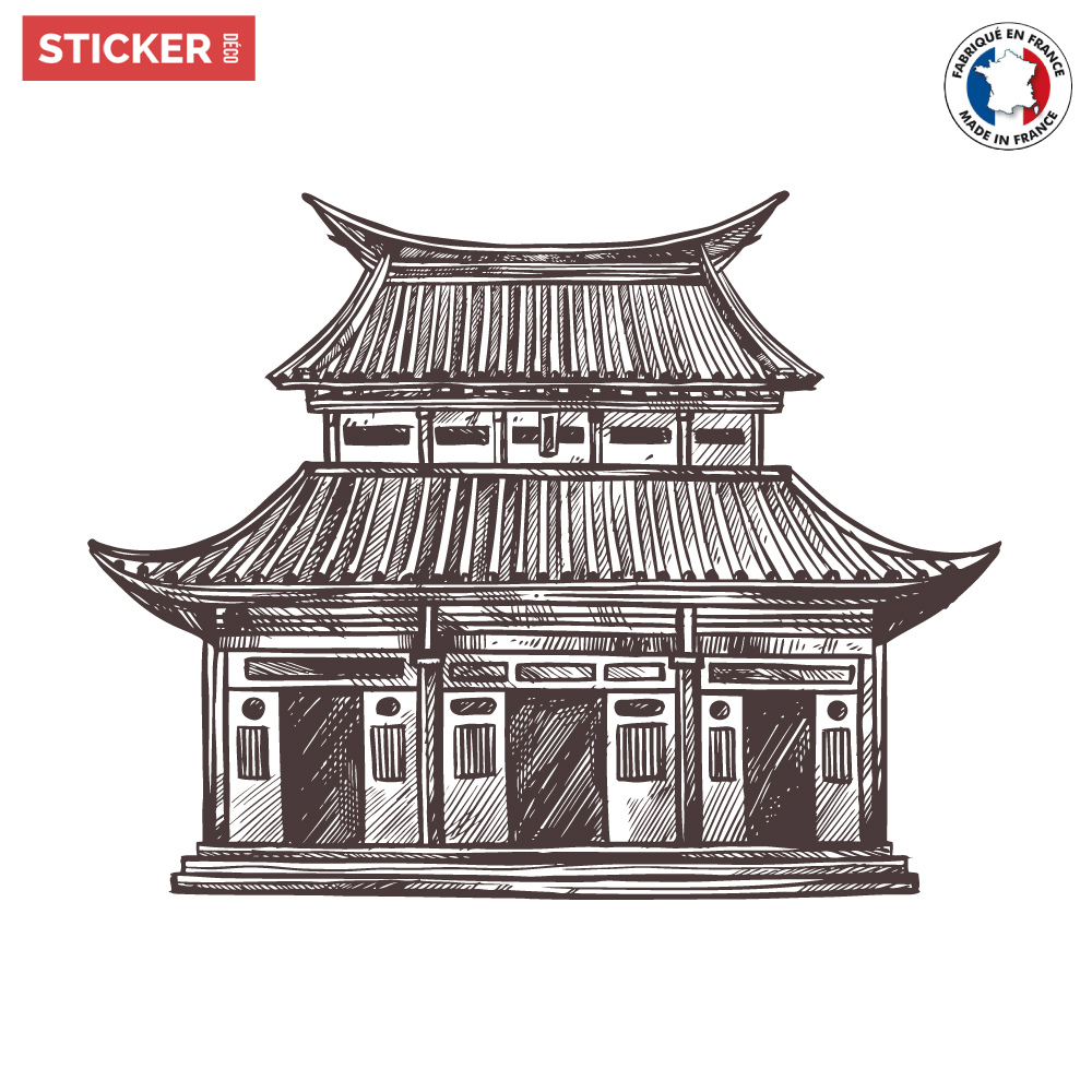 Sticker Zen Temple - Stickers Orientaux | Stickerdeco.fr