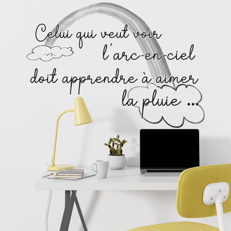 Sticker Citation "Arc en Ciel" - Stickers Citations - Stickerdeco.fr