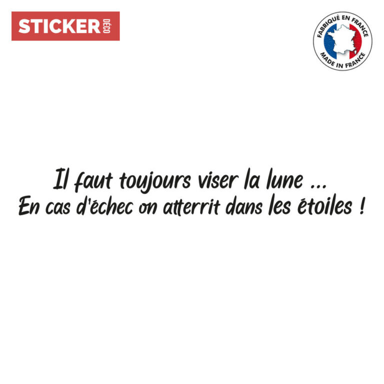 Sticker Citation Positive Viser La Lune - Stickers | Stickerdeco.fr