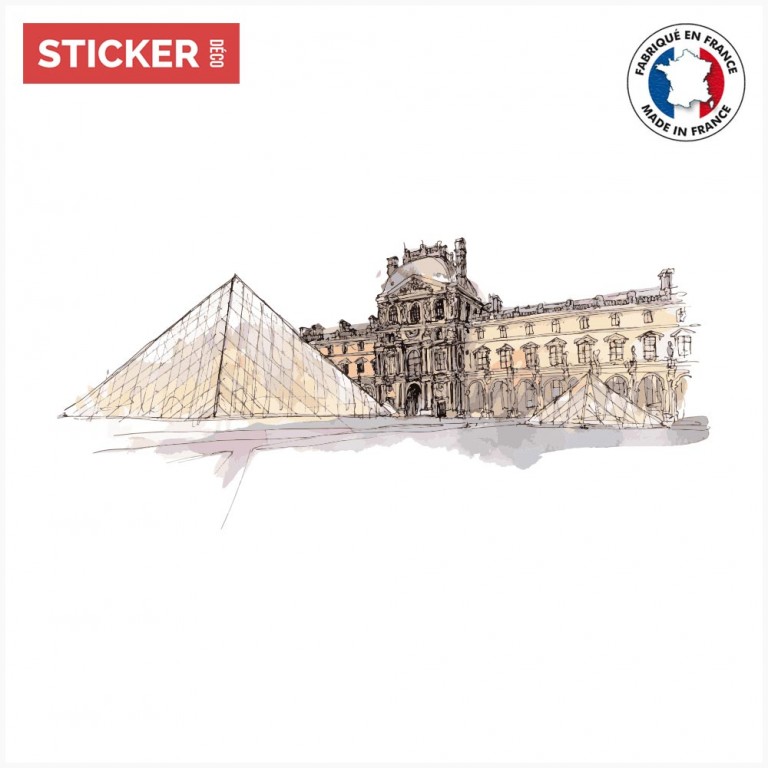Sticker Musée du Louvre - Monuments France - Stickerdeco.fr