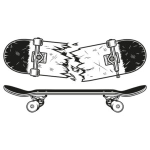 Sticker Skate Cassé | Stickers Autocollants Sport | StickerDeco.fr