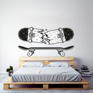 Sticker Skate Cassé | Stickers Autocollants Sport | StickerDeco.fr