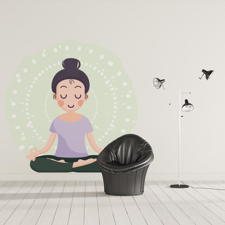 Sticker meditation cartoon | Stickers Zen | Stickerdeco.fr